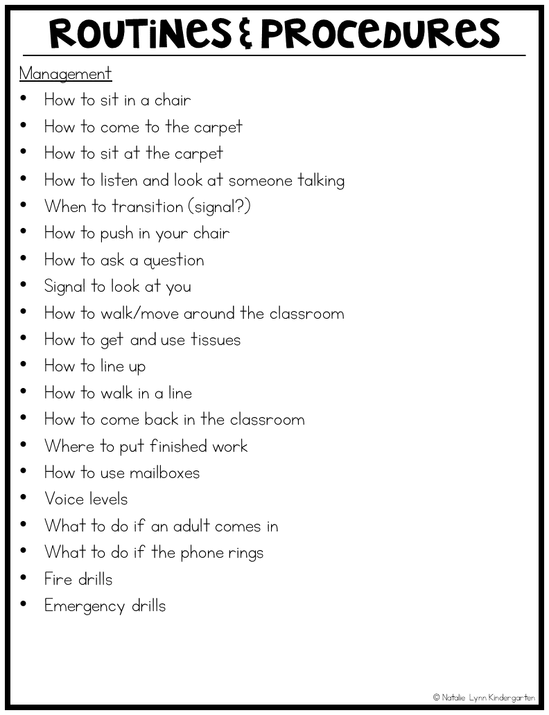 Kindergarten Classroom Routines and Procedures You MUST Teach