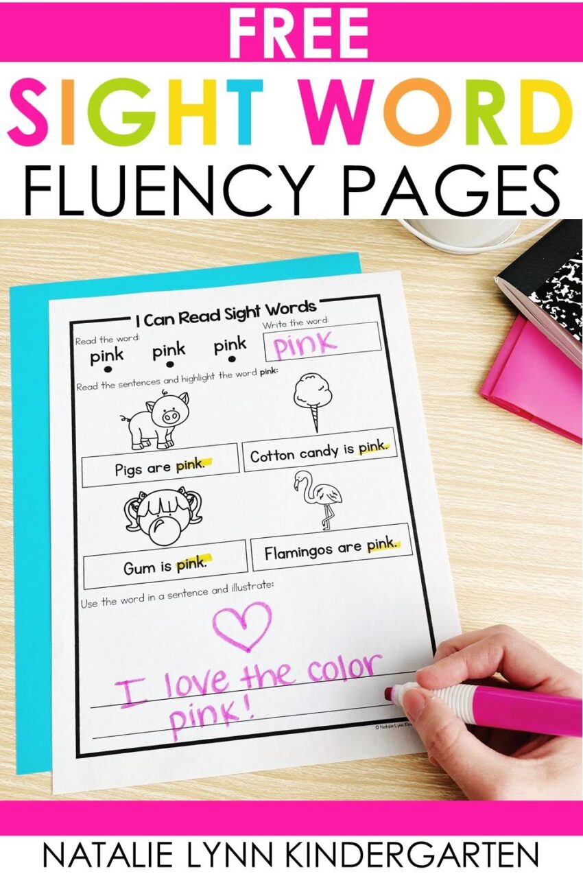FREE Sight Word Fluency Practice Your Kindergarten Students Will LOVE!