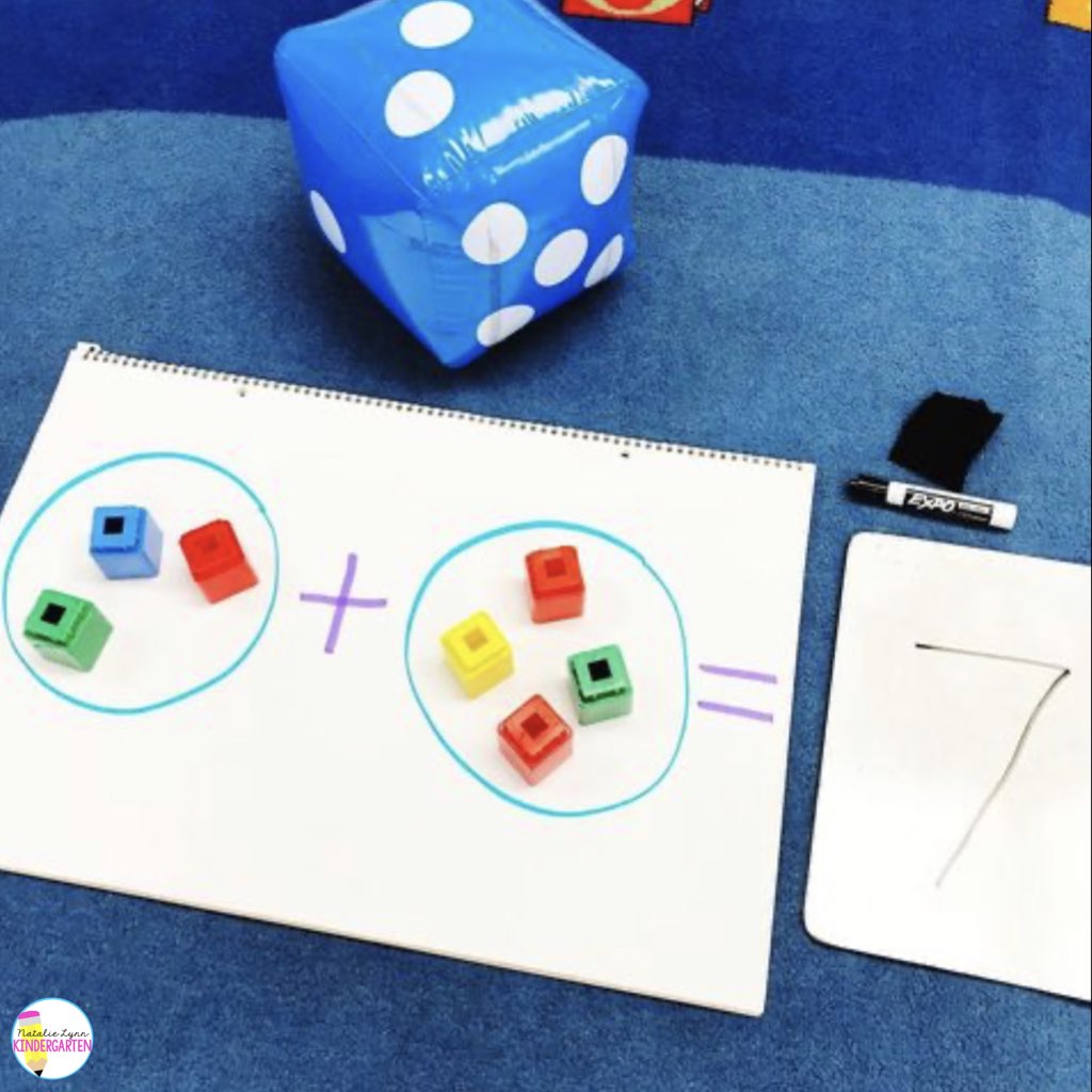 4 Kindergarten Whole Group Math Games that Use Jumbo Dice - Natalie ...