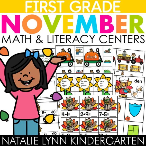 1st Grade Centers for the Year Bundle First Grade Low Prep Centers