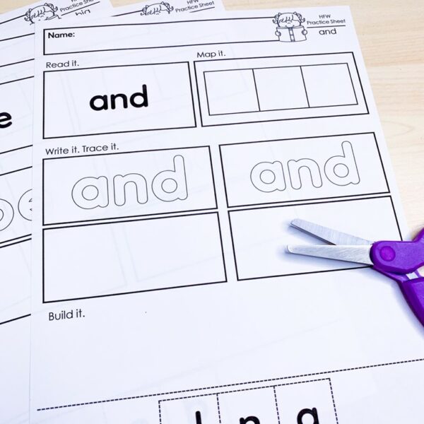 Heart Words and High Frequency Word Worksheets Science of Reading