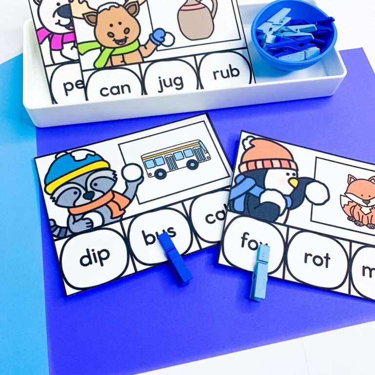 Free Winter Themed Science of Reading Literacy Centers