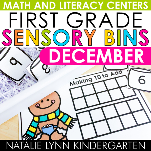 December Sensory Bins 1st Grade Math and Literacy Centers Winter First ...