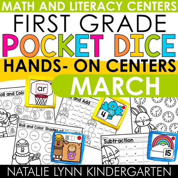 1st Grade Pocket Dice Centers First Grade Math and Literacy Centers ...