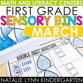 First Grade Sensory Bins 1st Grade Math and Literacy Bundle