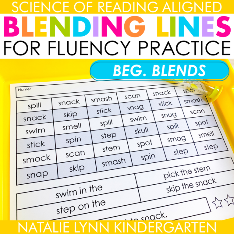 Phonics Blending Lines with Fluency Grids THE Science of Reading ...