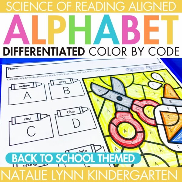 Alphabet Letters Beginning Letter Sounds DIFFERENTIATED Color by Code ...