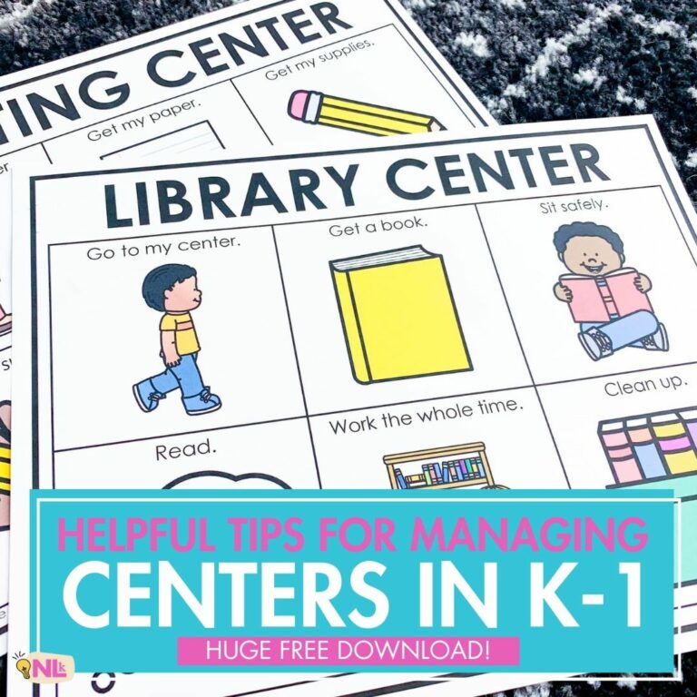 12 Tips for Managing Centers in Kindergarten and 1st Grade