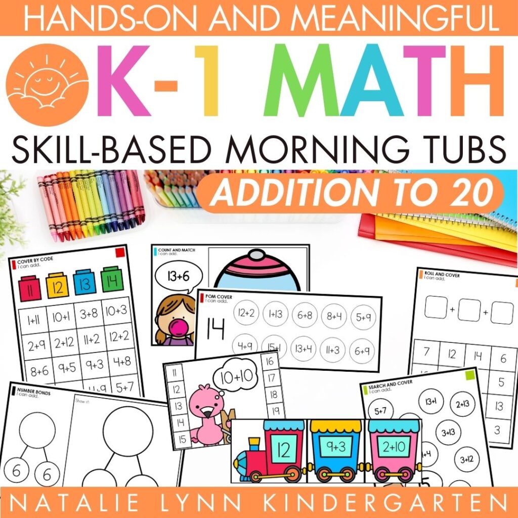 Math Skill-Based Morning Tubs Kindergarten + 1st Grade Math Centers ...
