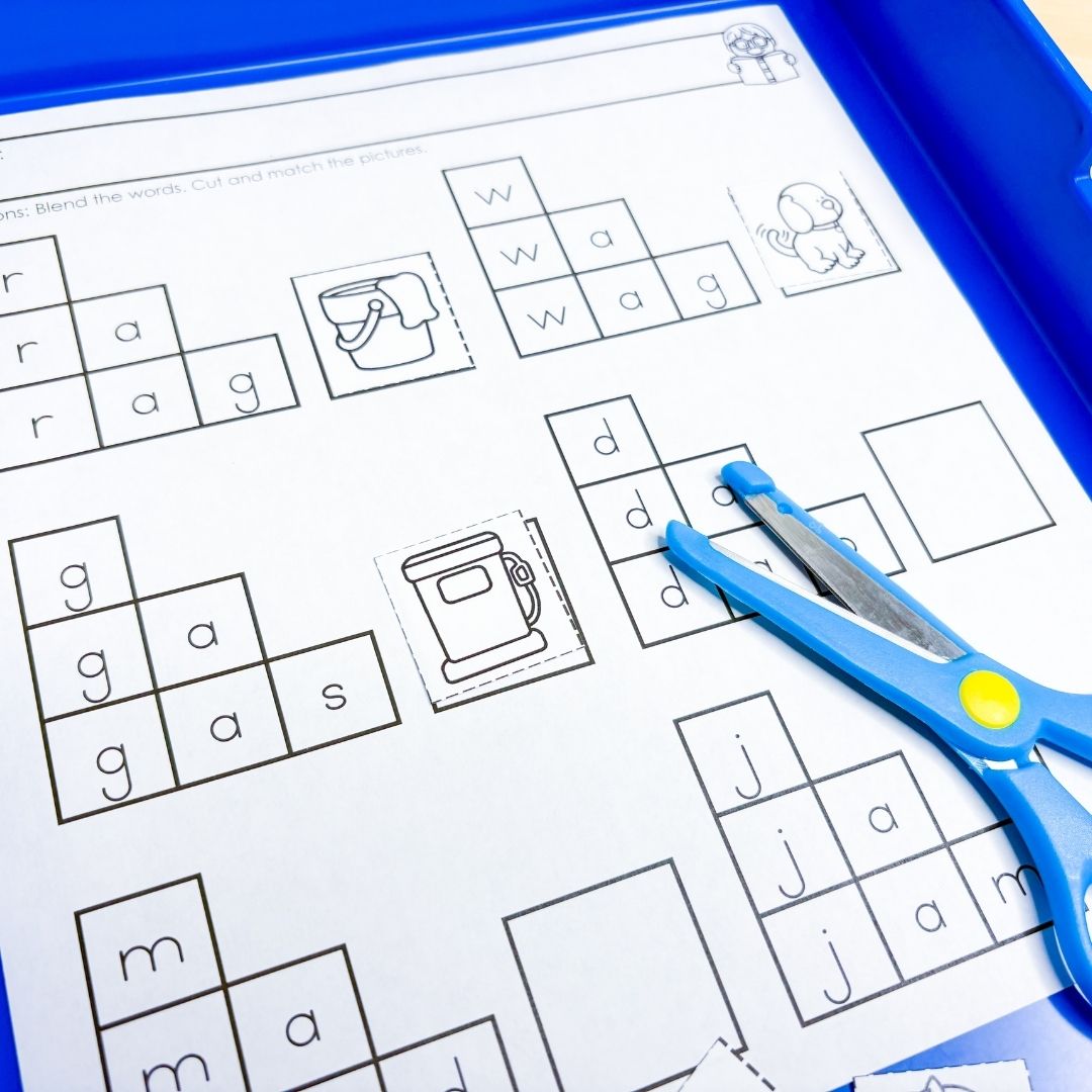CVC Words Word Pyramids Successive Blending Fluency Worksheets Kindergarten